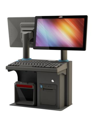 China 15.6 Inch Dual Screen POS Machine Windows 7 / Windows 10 Supermarket POS Machine for sale