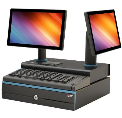 China 14 Inch Dual Display POS System 12V 5A Self Checkout POS System For Restaurants Supermarkets Retail Shops for sale
