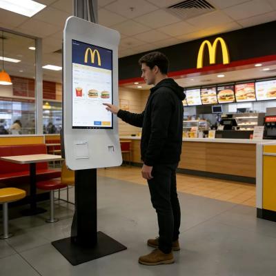 China Smart Face Recognition Kiosk 32 Inch McDonald Kiosk Machine Modular Design for sale