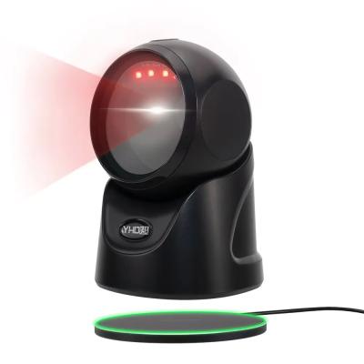 China CMOS Hands Free Barcode Scanner Bluetooth 2D Tabletop Barcode Scanner For Warehouse Supermarket for sale