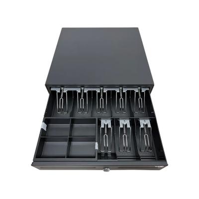China Safety Register Cash Drawer 5 Compartment Retail Cash Drawer Black White For Commercial Store for sale