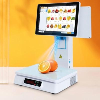 China 15.6 Inch AI Weighing Scale All In One Scale Cash Register For Fruit Vegetable And Delicatessen for sale
