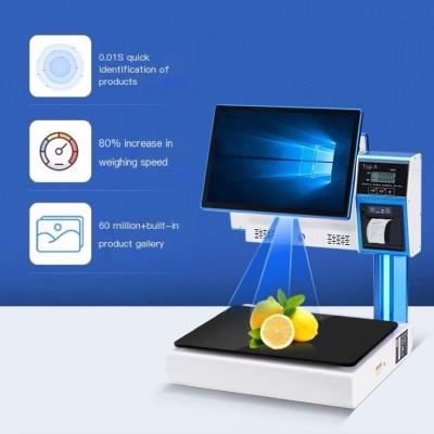 China Vision Recognition AI Weighing Scale Intelligent Cash Register Scale For Supermarket Deli for sale