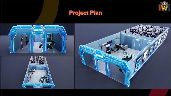 Close-up of VR space game interface and controls