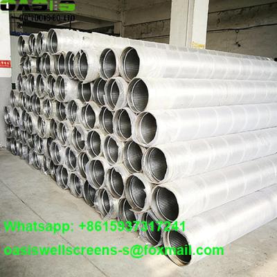 China Welded Stainless Steel Continuous Slot Wire Wrapped Water Well Screens for sale