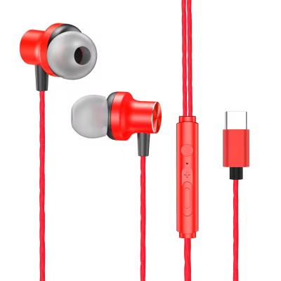 China Op maat gemaakte rode usb type c kabel oortelefoons goede compatibiliteit smartphones tablets Te koop