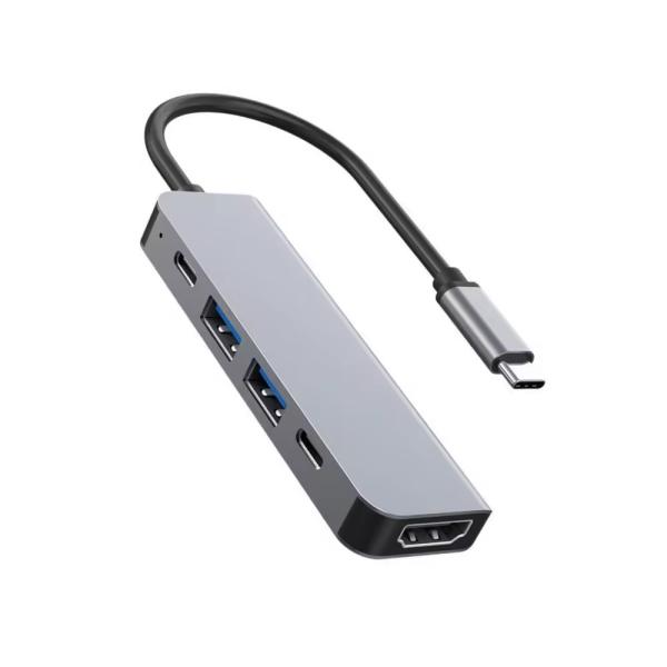 5 in 1 Docking Station Hub 4K USB 3.0 e USB2.0 porte 2xType C per computer portatile
