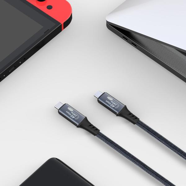 1m USB4 Cavo tipo C 40Gbps Velocità 8K 60Hz Uscita video 240W PD Carica Thunderbolt 4/3 Compatibile