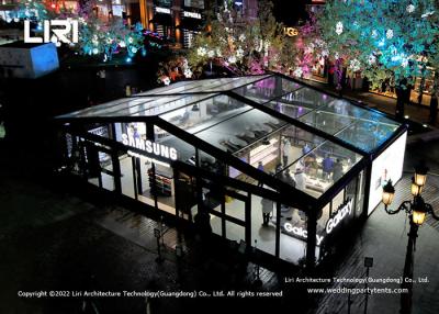 China Openlucht de Gebeurtenistenten van pvc van 10m Length Clear met Zwart Aluminiumkader Te koop