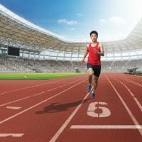 China UV Resistant Polyurethane Semi Prefabricated Running Track Surface For Stadiums for sale
