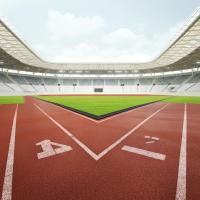 China UV Resistant Polyurethane Semi Prefabricated Running Track Surface For Stadiums for sale