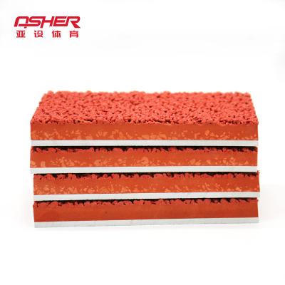 China Professional  Hybrid Plastic Running Track  13mm Thick PU And EPDM Materials Short Lead Time For Competitions And Training for sale