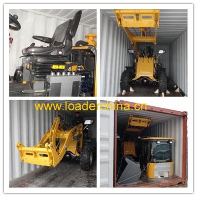 China 1T mini wheel loader with snow bucket for sale