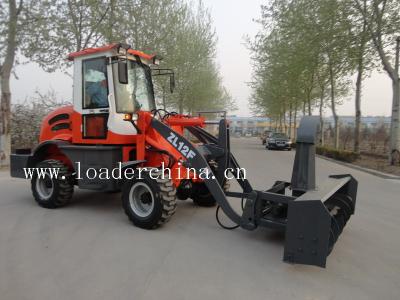 China Compact wheel loader ZL12F with snow blower for sale