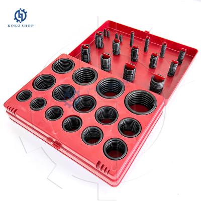China NBR-90 AS-568 O-ring de borracha Kit de serviço 382 PCS Caixa de O-ring para peças de reposição de escavadeira for sale