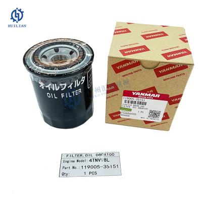 China 119005-35151 119005-35150 HH160-32093 Diesel Engine Oil Filter Element For Yanmar 4TNV94 4TNV98 Excavator for sale