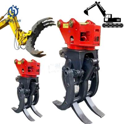 China PC200 PC210 PC220 PC230 PC240 Excavator Attachment Rotary Hydraulic Grab Bucket Grapple for sale