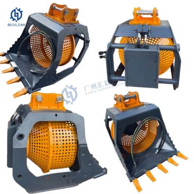 Cina 6-30 tonnellate di filtro rotativo secchio di acciaio addensato per scavatori di pietra da 6-8 tonnellate, triturazione di ghiaia, setaccio di sabbia secchio di separazione in vendita