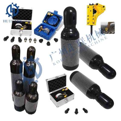 China 4L 8L 10L Excavator Hydraulic Breaker Nitrogen Gas Bottle Gas Cylinder Tank for Hydraulic Breaker Hammer Parts for sale