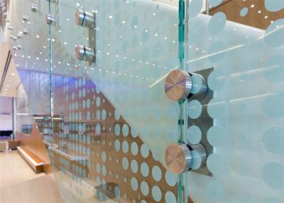 China Modern Simple Design Balcony Glass Railing Panels with Stainless Steel Standoff Fixing for sale