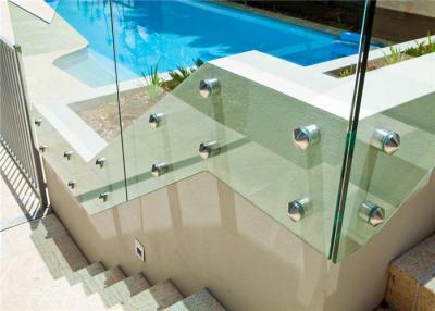 China Balcony railing designs outdoor stainless steel framsless glass railing standoff for sale