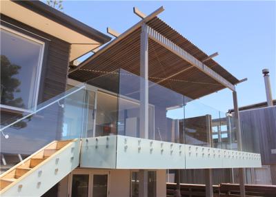 China Stair Railing Design Stainless Steel Handrail Standoff Glass Railing for sale