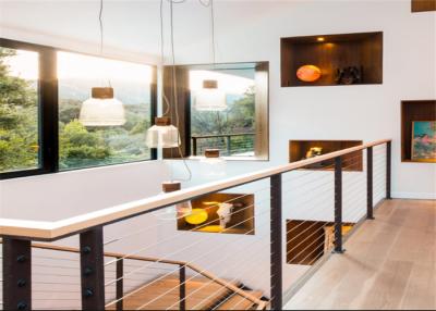 China Stainless steel square cable handrail design stair balcony railing for sale