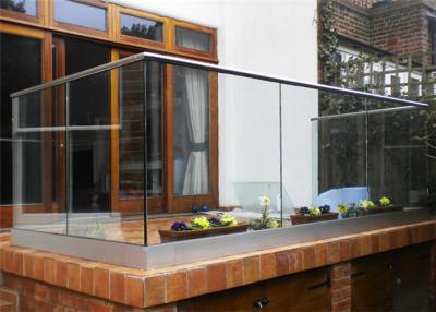 China Customized aluminum glass balustrade design/U channel glass railing for sale