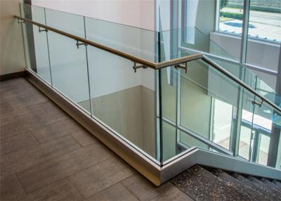 China U channel steel tempered glass railing for modern design for sale