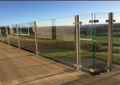 China New design balcony stainless steel balustrade post tempered glass railing for sale