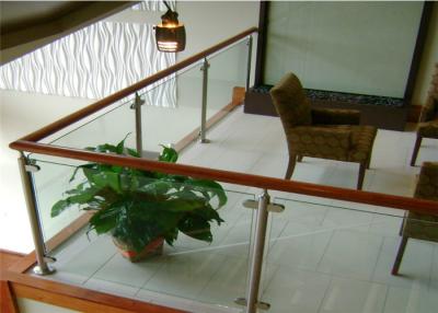 China Frameless stainless steel post tempered glass balcony railing design for sale