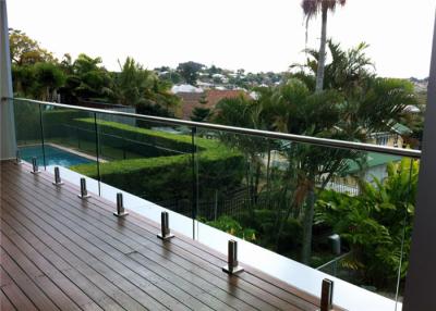 China stainless steel 316 square spigot for 12mm glass deck railing for sale