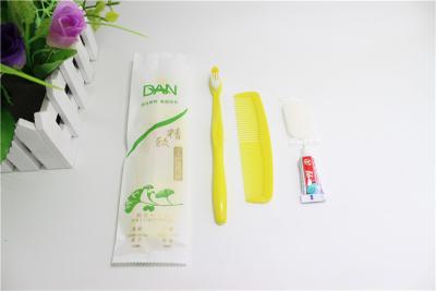 China Costum Brand Hotel Toothbrush Kit Logo Printed Disposable Four In One Products for sale