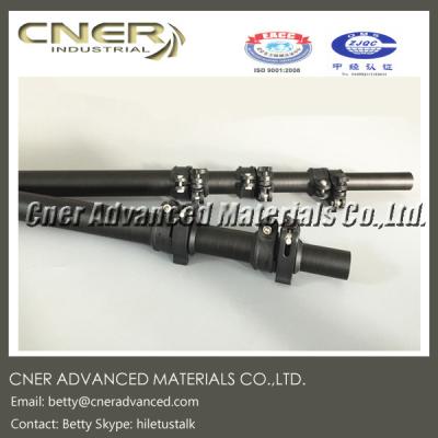 China Carbon fiber telescopic pole for water fed pole with clamps, high reach telescoping tube, harvest telscopic pole for sale