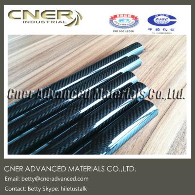 China Carbon fiber tube, ID 22mm twill weave carbon fibre rod, carbon fiber pole, matte and glossy finish for sale