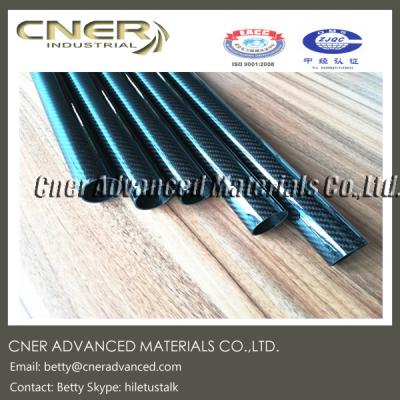 China Carbon fiber tube, ID 12mm twill weave carbon fibre rod, carbon fiber pole, matte and glossy finish for sale