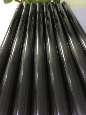 China High stiffness 35 feet glossy carbon fiber tapered telescopic tube for gutter cleaning pole, carbon fiber gutter pole for sale