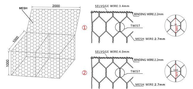 Woven Mesh Wire Gabion Basket Retaining Wall , Gabion Rock Wall Free Sample 0
