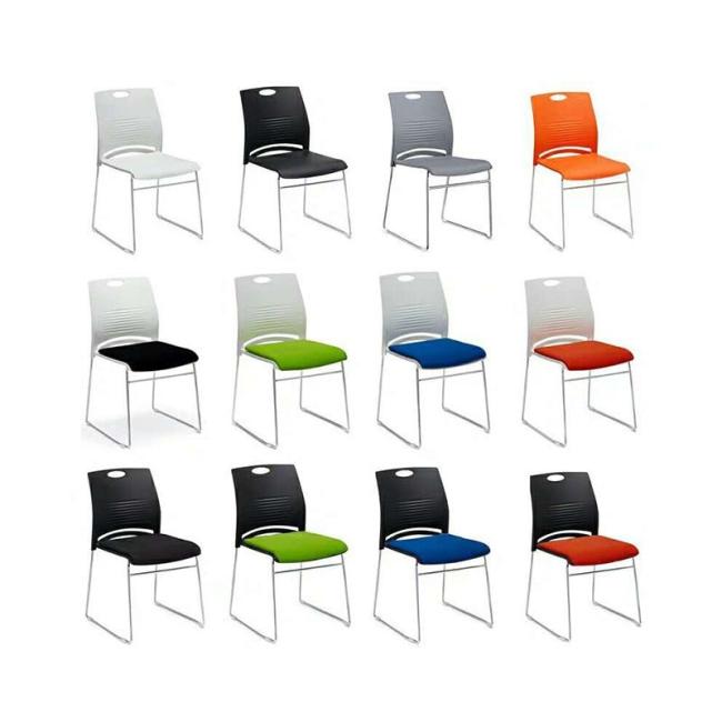 Stacked PP chairs showing space saving