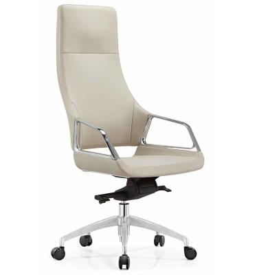 China Captains PU Leather Office Chair High Back Aluminium Leg for sale