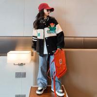 China Thickened Bear Embroidered Baseball Lambswool Jacket for sale