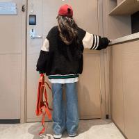 China Thickened Bear Embroidered Baseball Lambswool Jacket for sale