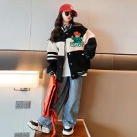 China Thickened Bear Embroidered Baseball Lambswool Jacket for sale