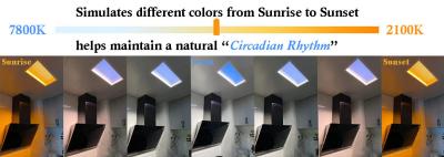 China Tunable LED Fake Skylight Circadian Lighting 2200K-7800K with IP44 / 50 Smart Tuya Version for sale