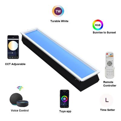 中国 CCT 6500K 1200x300 人工 LED 天窓 DIY Tuya Alexa 音声制御 販売のため