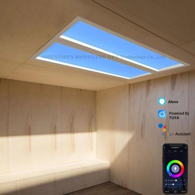 China White Light Color Artificial LED Skylight for Surface Mounted Installation and Temperature Range 2100K-7500K in Office for sale