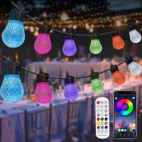 China 49FT RGBW Outdoor Waterproof String Light with Remote Control | 25 LED Bulbs, 20M Range for sale