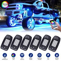 China 6-Pod RGB Rock Lights Kit with IP68 Waterproof Rating and 12V DC Operation for Trucks, Boats & Off-Road Vehicles for sale