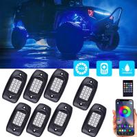 China MICTUNING RGB Rock Lights 6000LM 12VDC with 6m Remote Control IP68 Waterproof LED Underglow for sale