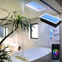 China 150W Dimmable LED Artificial Skylight Panel 600x600mm Tuya WiFi Bluetooth Control 5000LM for sale